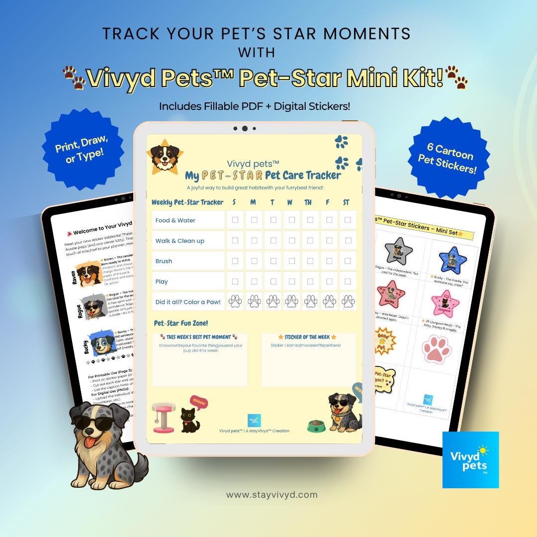 Pet Training Mini Kit | Reward Chart + Digital Stickers | Printable Pet ...
