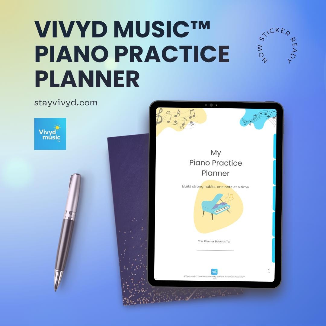 Piano Practice Planner: Digital & Printable Music Organizer With ...