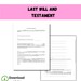 Simple Last Will and Testament Template | Basic Legal Will Form | PDF ...