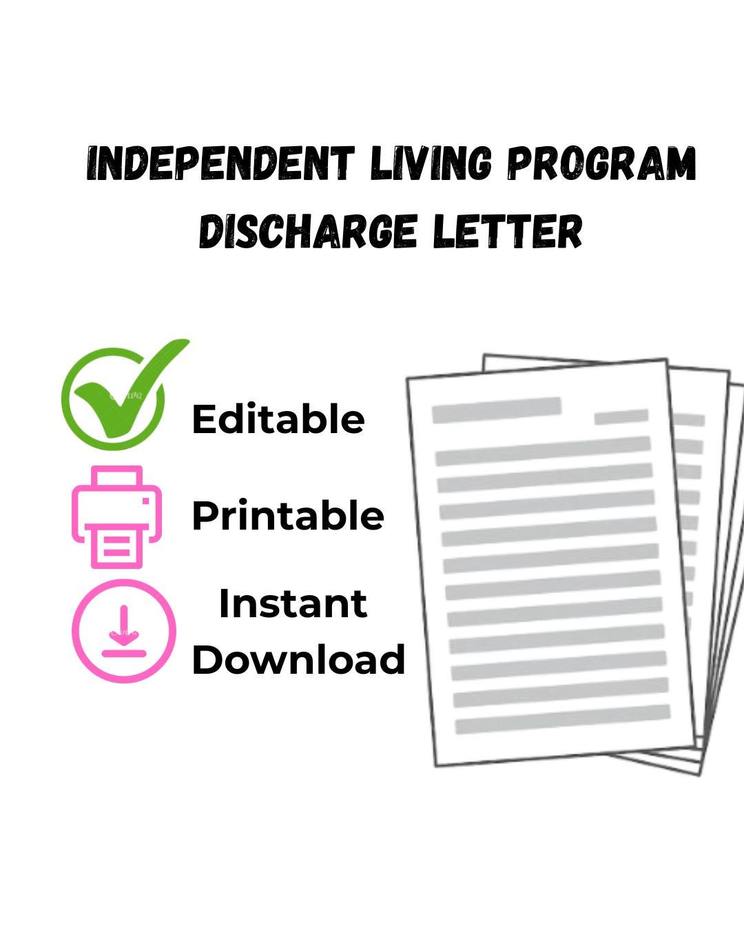 Program Discharge Letter Template for Independent Living Facility ...