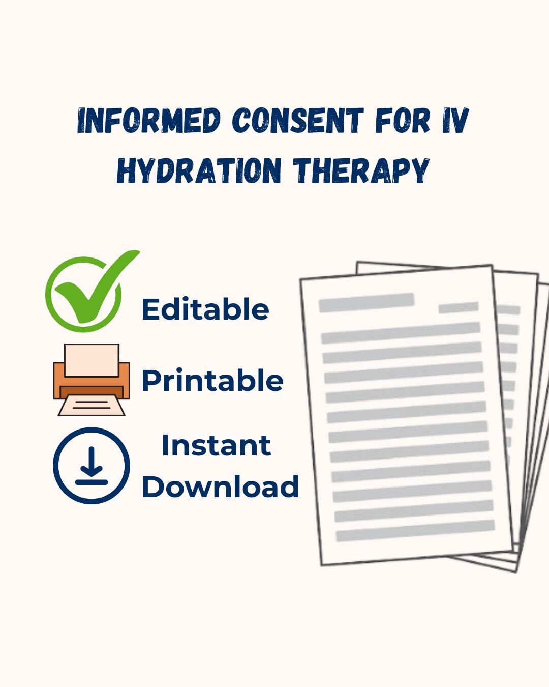 Informed Consent Form for IV Hydration Therapy | Client Consent PDF for ...