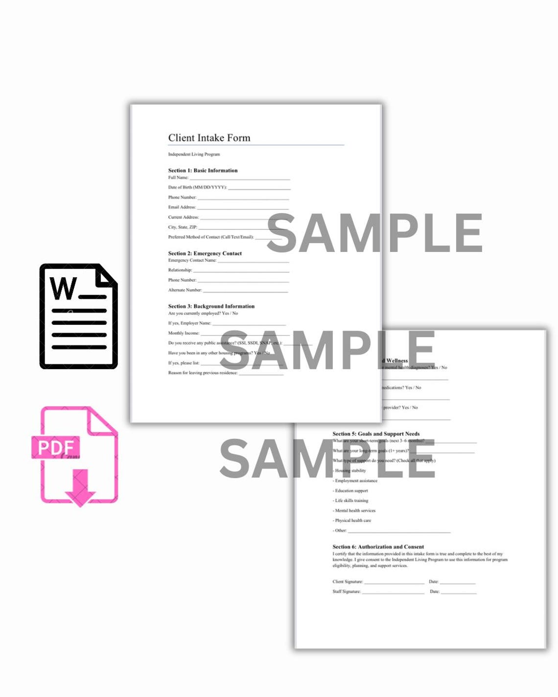 Client Intake Form for Independent Living Facility | PDF Template for Resident Admissions ...