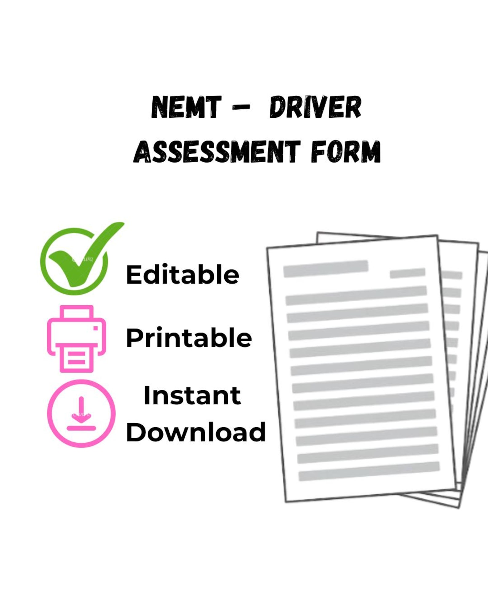 NEMT Driver Assessment Form | Printable PDF for Non-emergency Medical ...
