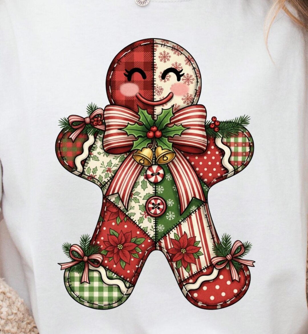 Cute Gingerbread Man,christmas Patchwork, Patchwork Png,gingerbread Png ...