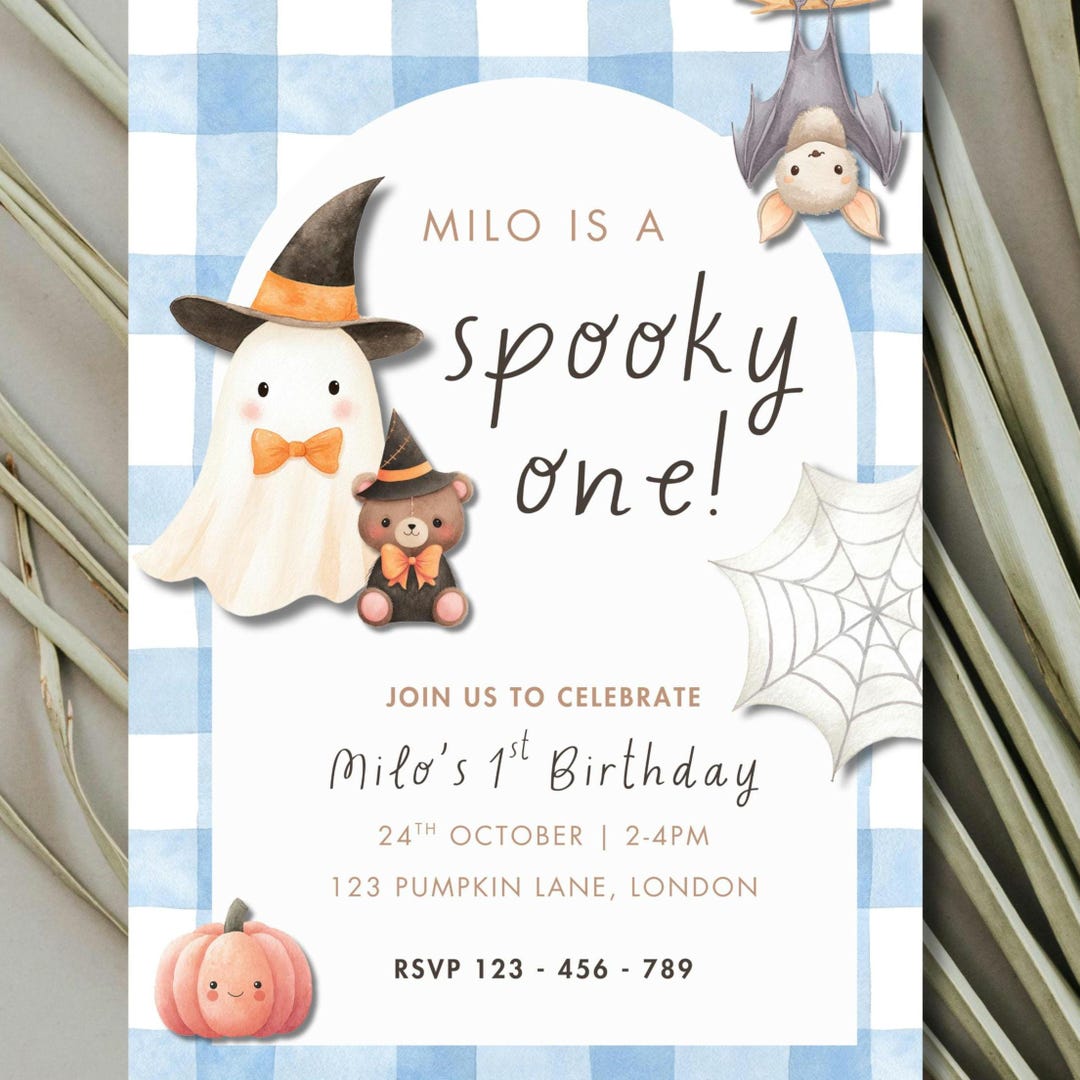 Spooky One Birthday Boy | Spooky 1st Birthday Invite | October First ...
