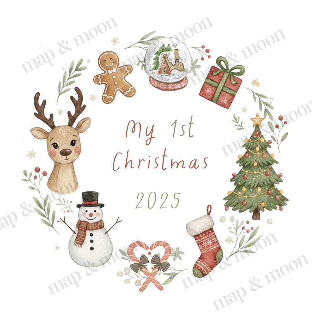 My 1st Christmas Png, Babys First Xmas, My First Christmas, 1st ...