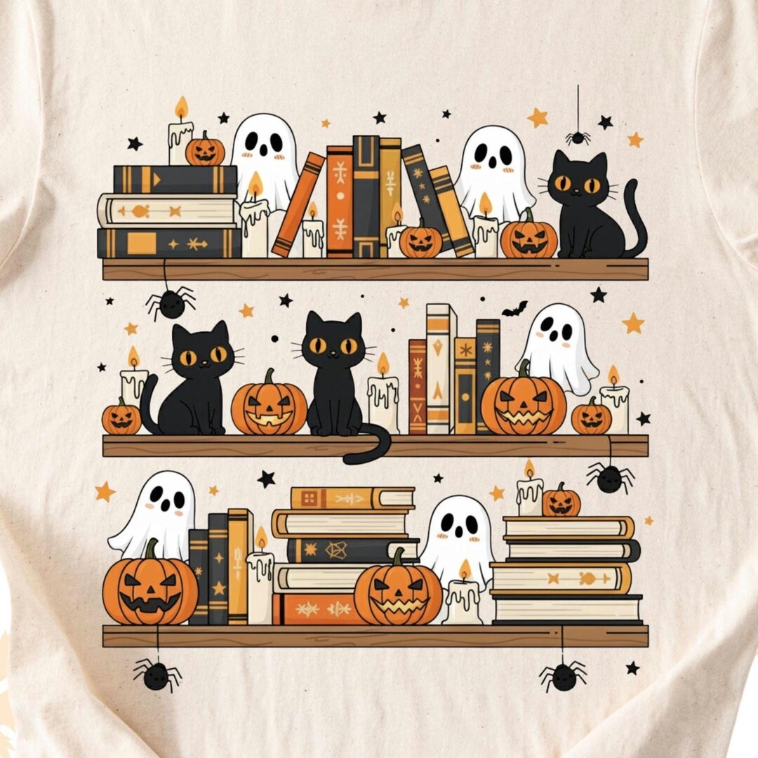 Spooky Bookshelf, Halloween Book Png,ghost Book,librarian Halloween ...