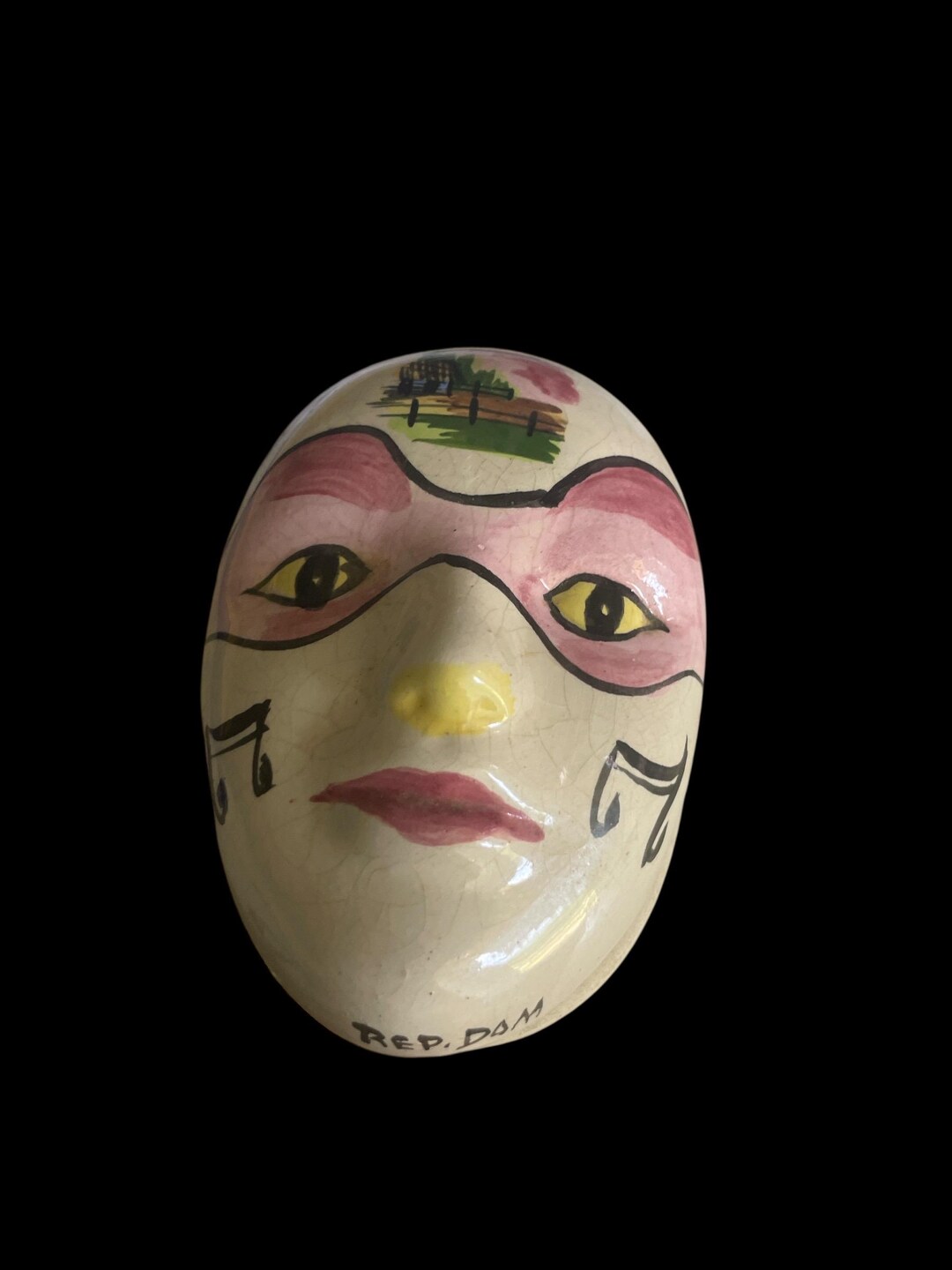 Dominican Mask Candle – Repurposed Ceramic Face Jar With Soy Wax ...