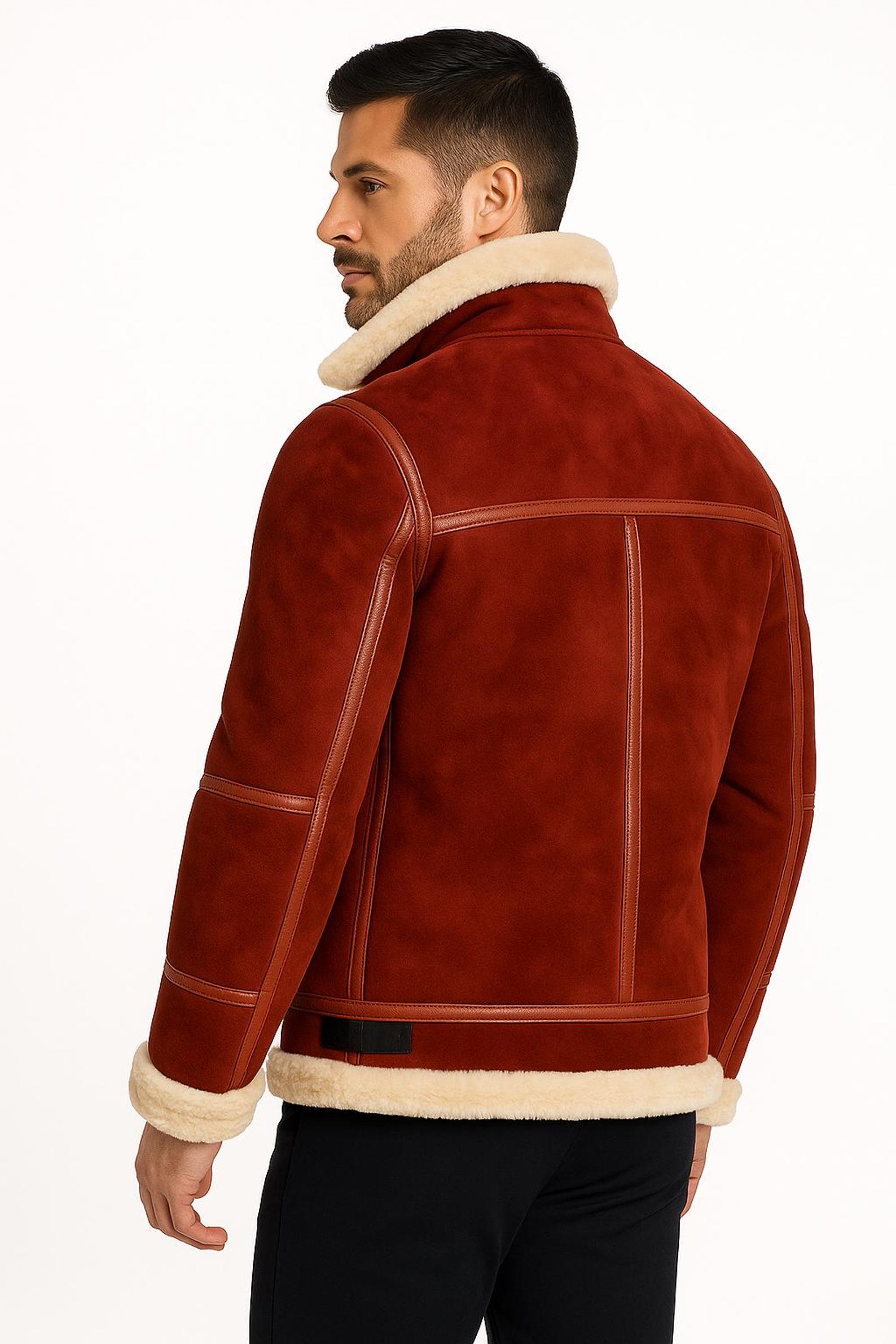 Handmade Red Suede Leather Jacket | Men’s Vintage Holiday Party Coat ...