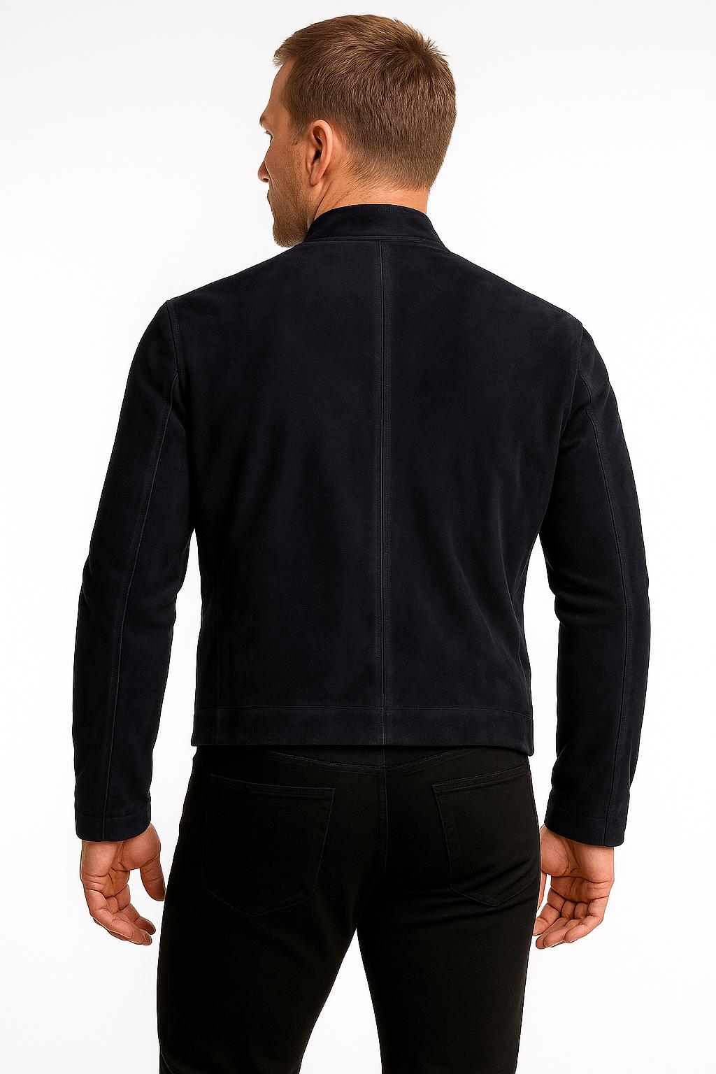 James Bond Suede Leather Jacket | Men’s Slim Fit Biker Coat | Vintage ...