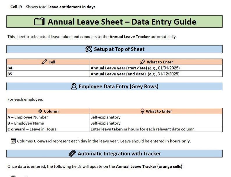 Employee Leave Tracker Excel | Holiday Entitlement Spreadsheet | Staff ...