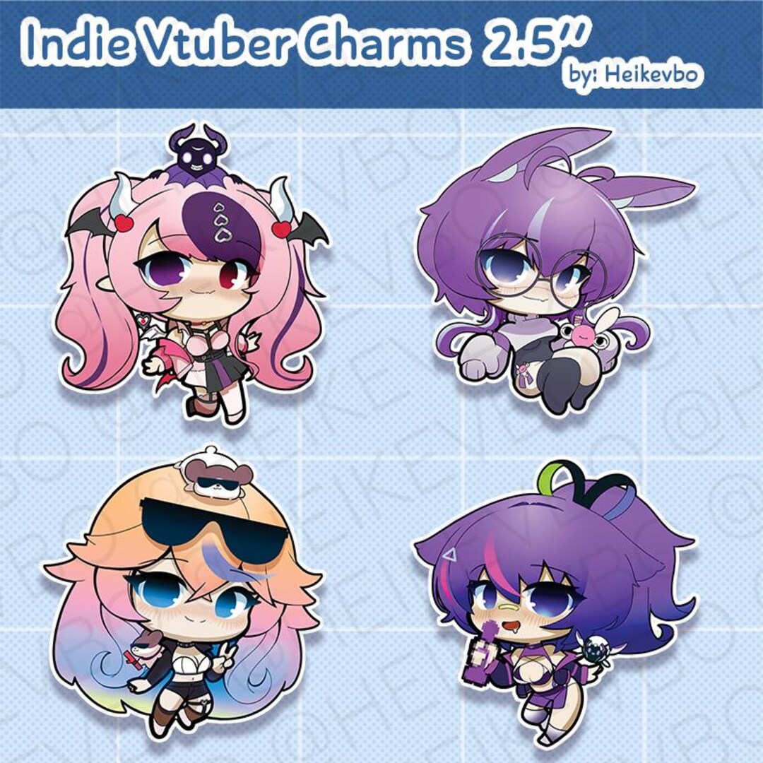 Indie Vtuber Charms! (iron Mouse, Michi Mochievee, Arielle, Projekt ...