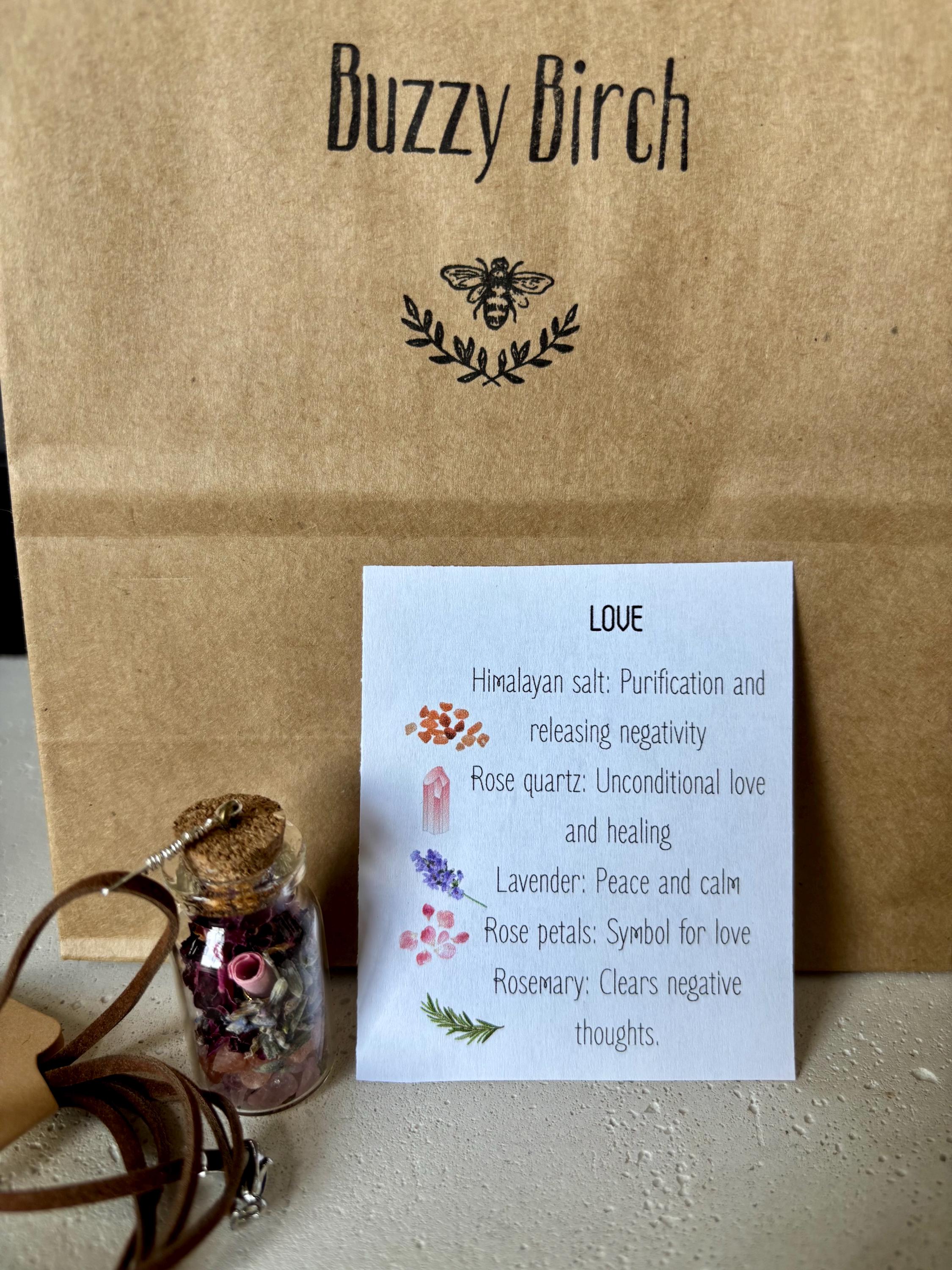 Handcrafted Mini Spell Jar Pendant: Intention Herbs & Crystals - Etsy