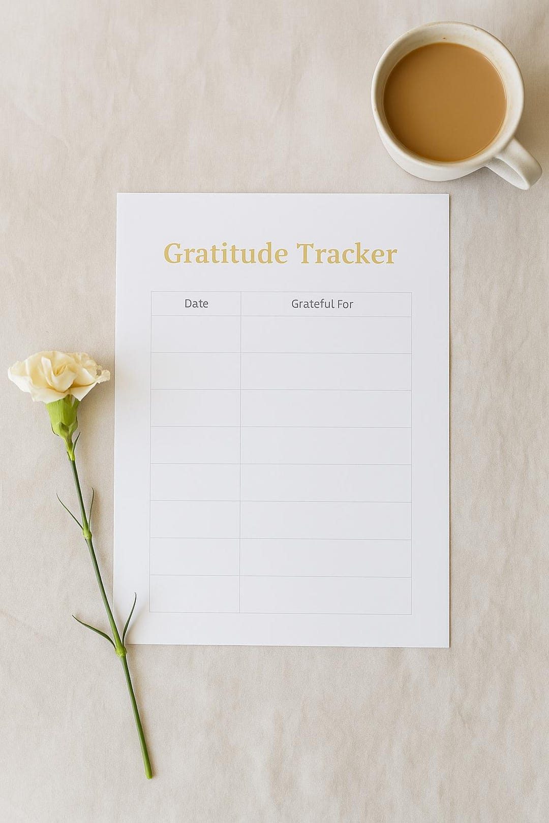 Gratitude Tracker Printable – Daily Gratitude Journal Worksheet for ...