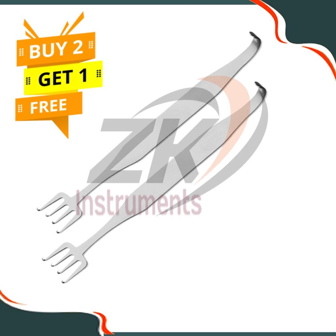Stainless Steel Freeman Rake Retractor – 18cm Surgical Tool | 4 Prongs ...