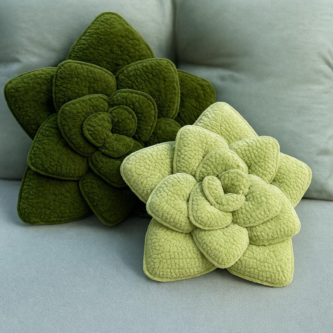 Crochet Succulent Pillow Pattern, Plush Flower Cushion Tutorial ...