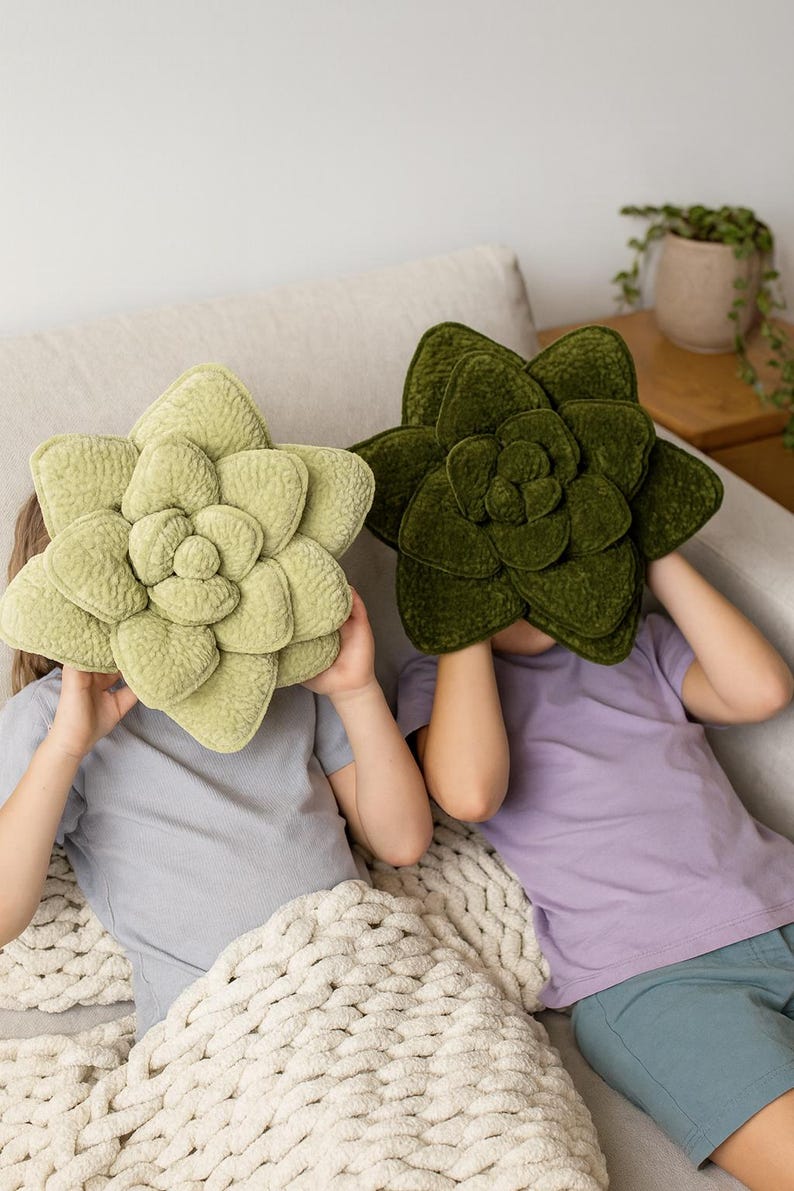 Crochet Succulent Pillow Pattern, Plush Flower Cushion Tutorial ...