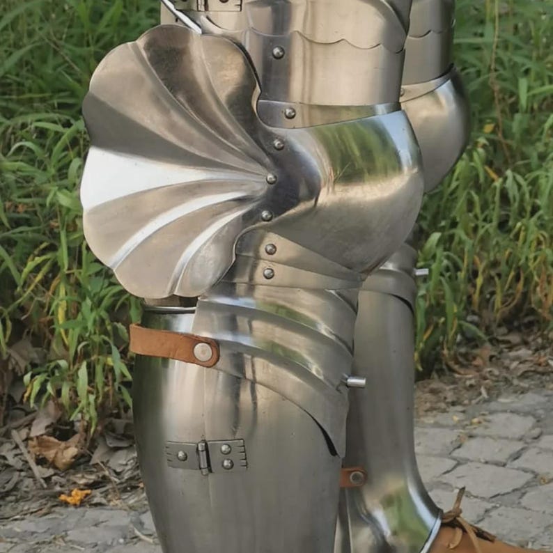 Medieval Leg Armor ~ Gothic Style Full Leg Greaves With Knee Protection ...