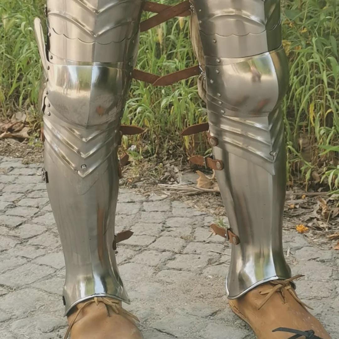 Medieval Leg Armor ~ Gothic Style Full Leg Greaves With Knee Protection ...