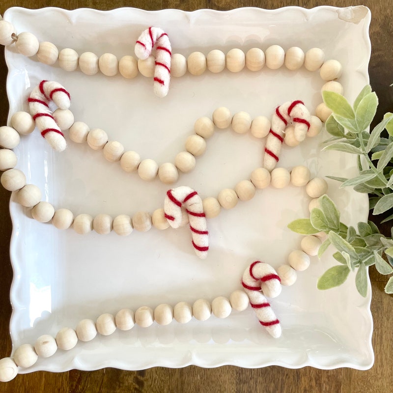 Candy Cane Bead Garland - Etsy