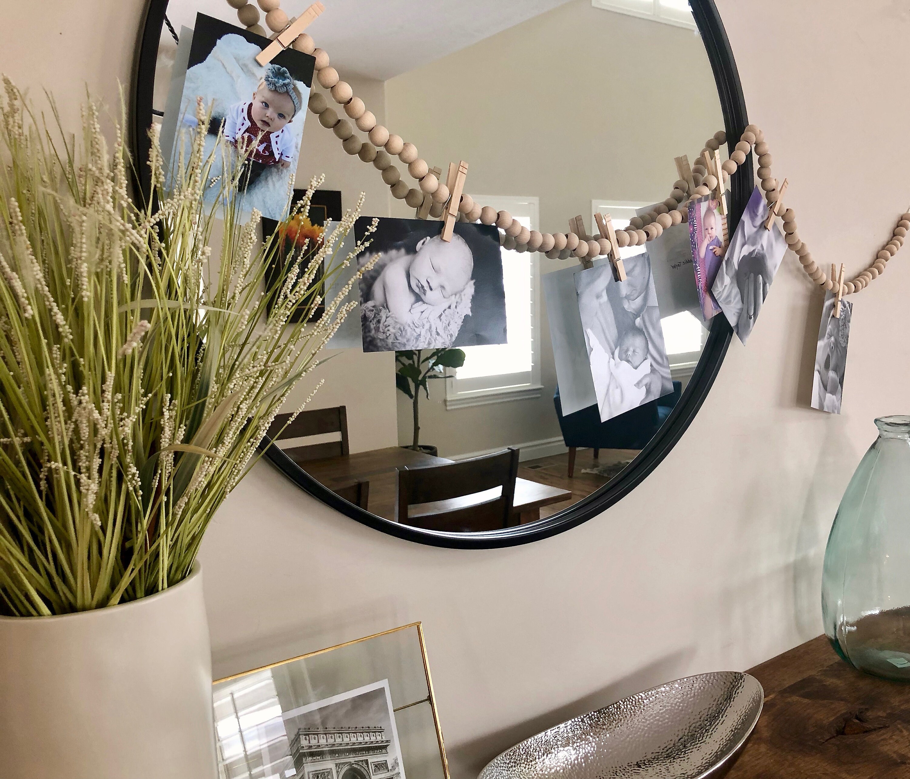 Natural Wood Bead Clothespin Garland Photo Garland for | Etsy