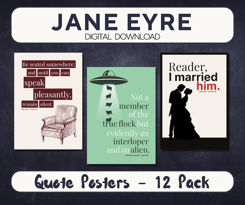 Jane Eyre Key Quotation Posters | Charlotte Brontë | English Literature ...