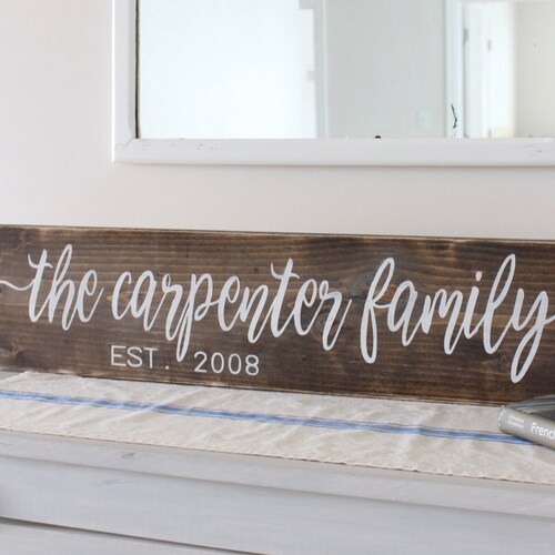 Family Name Sign Stained Wood Sign Christmas Gift - Etsy