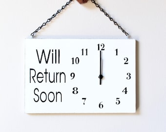 Be back soon sign | Etsy