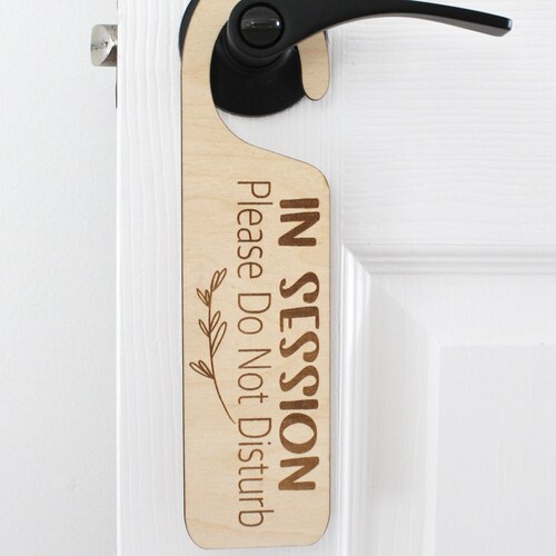 In Session Door Hanger Sign Hard Maple or Walnut Wood - Etsy