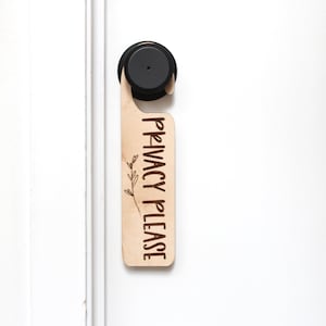 Privacy Please Door Hanger Sign, Office Sign, Laser Engraved Door Sign ...