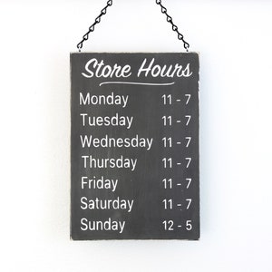 Business Hours Sign, Store Hours Sign, Wall Signs for Business ...