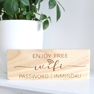 Wifi Sign, Tabletop Wifi Sign, Laser Sign, Engraved, Minimalist Sign ...
