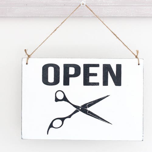 Hair Salon Open Closed Signstore Sign Business Sign Circle - Etsy