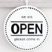 Round Modern Business Sign, Open Sign, Closed Sign, Custom Sign, Store ...