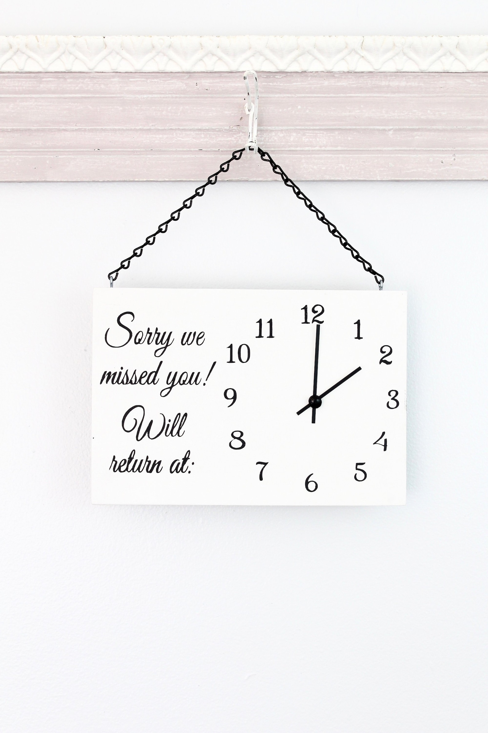 Will Return Hanging Clock Sign Sorry We Missed You Store Hour - Etsy