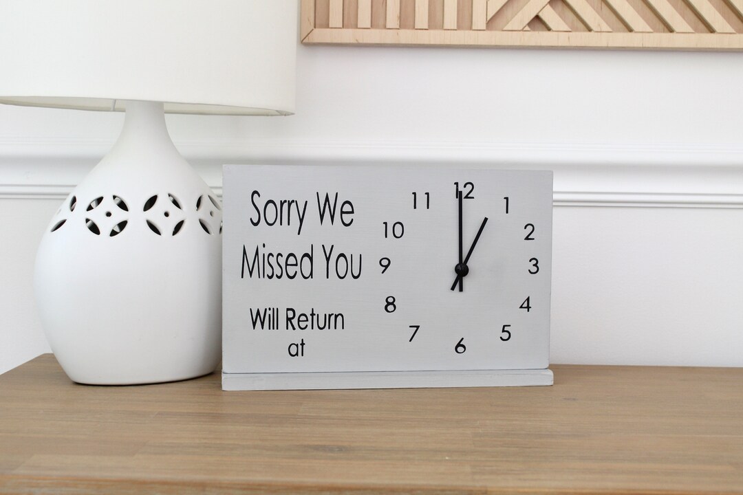 Will Return Clock Sign, Clock Sign, Store Hour Sign, Custom Sign, Store ...