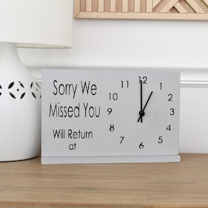Will Return Clock Sign, Clock Sign, Store Hour Sign, Custom Sign, Store ...
