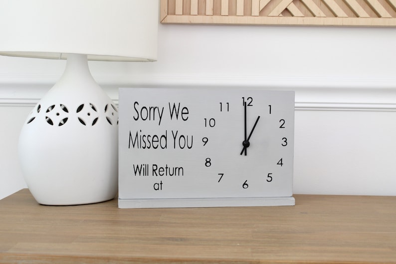 Will Return Clock Sign, Clock Sign, Store Hour Sign, Custom Sign, Store ...