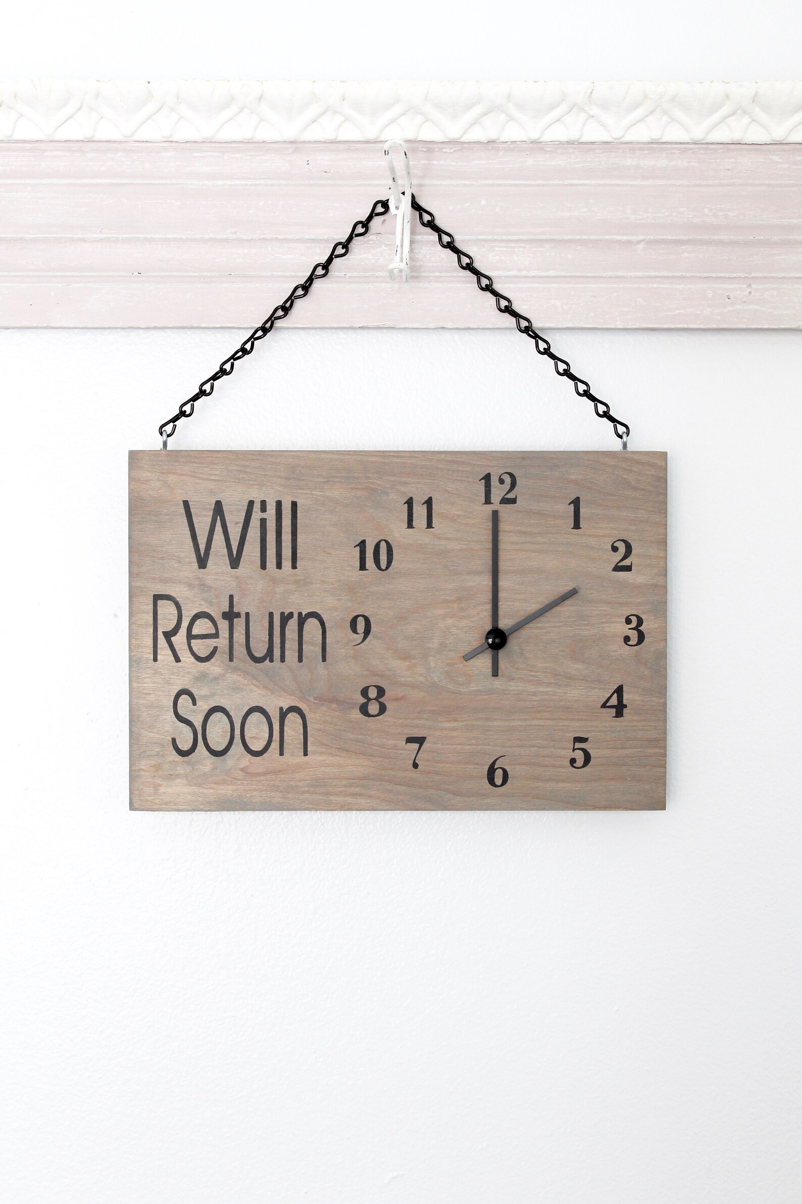 Business Sign Will Return Clock Sign Store Hour Sign Custom | Etsy