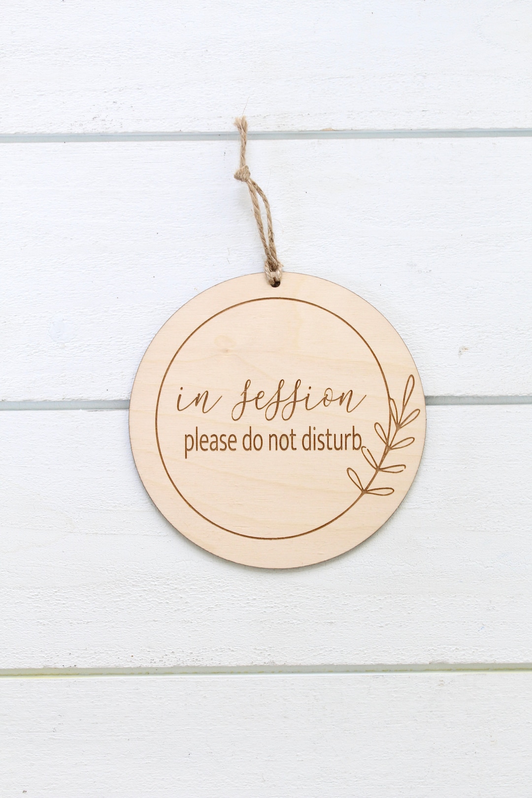 Round in Session Sign, Welcome Sign, Spa Sign, Wood Door Sign, Laser ...