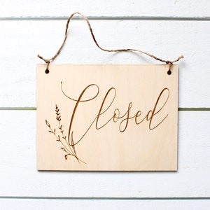 Open Closed Sign, Laser Engraved Business Sign, Open Business Sign ...
