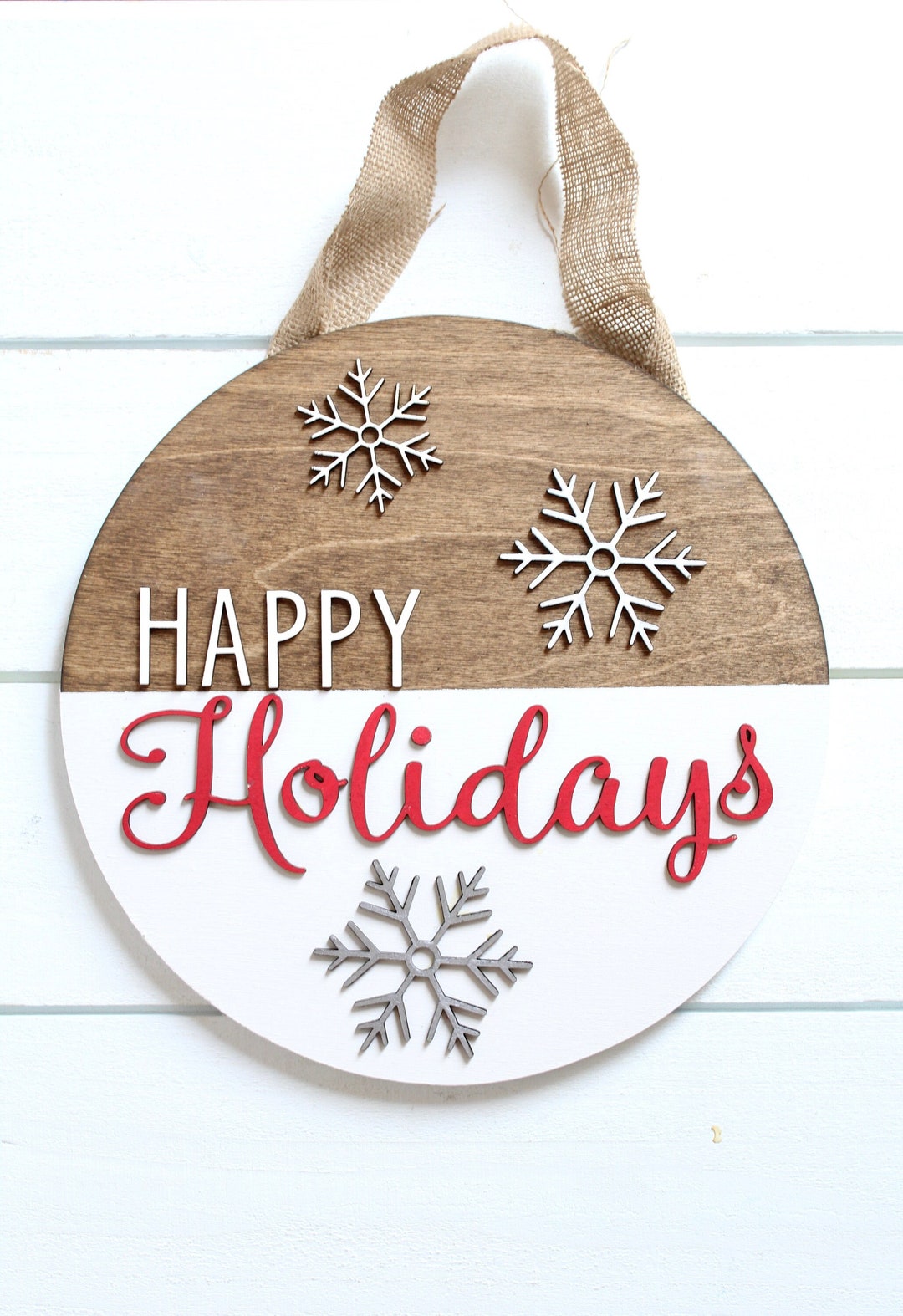 Holiday Sign, Christmas Door Sign, Happy Holidays, Christmas Wreath ...