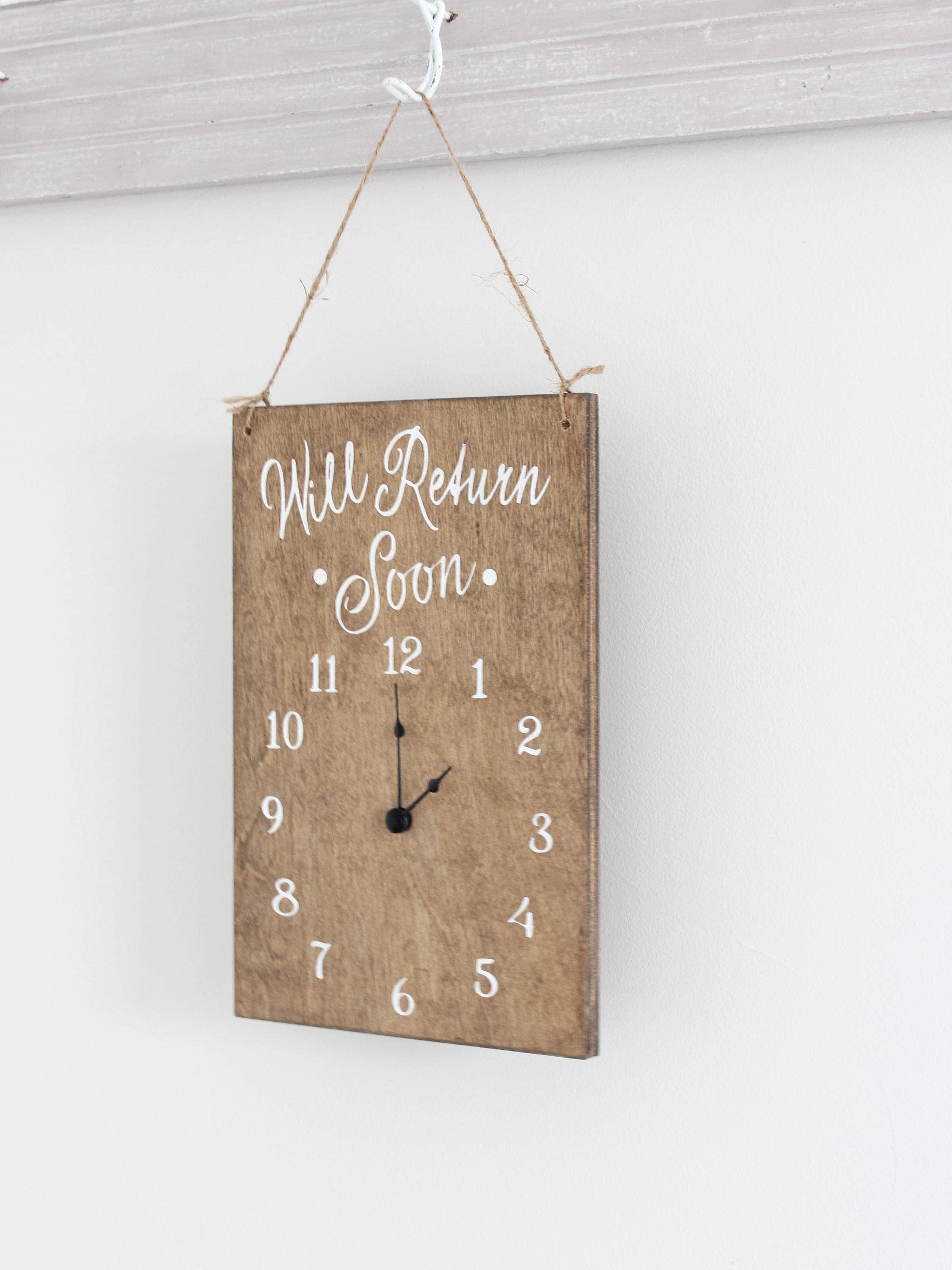 Will Return Clock Sign Store Hour Sign Custom Sign Store | Etsy