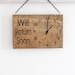 Business Sign, Will Return Clock Sign, Store Hour Sign, Custom Sign ...