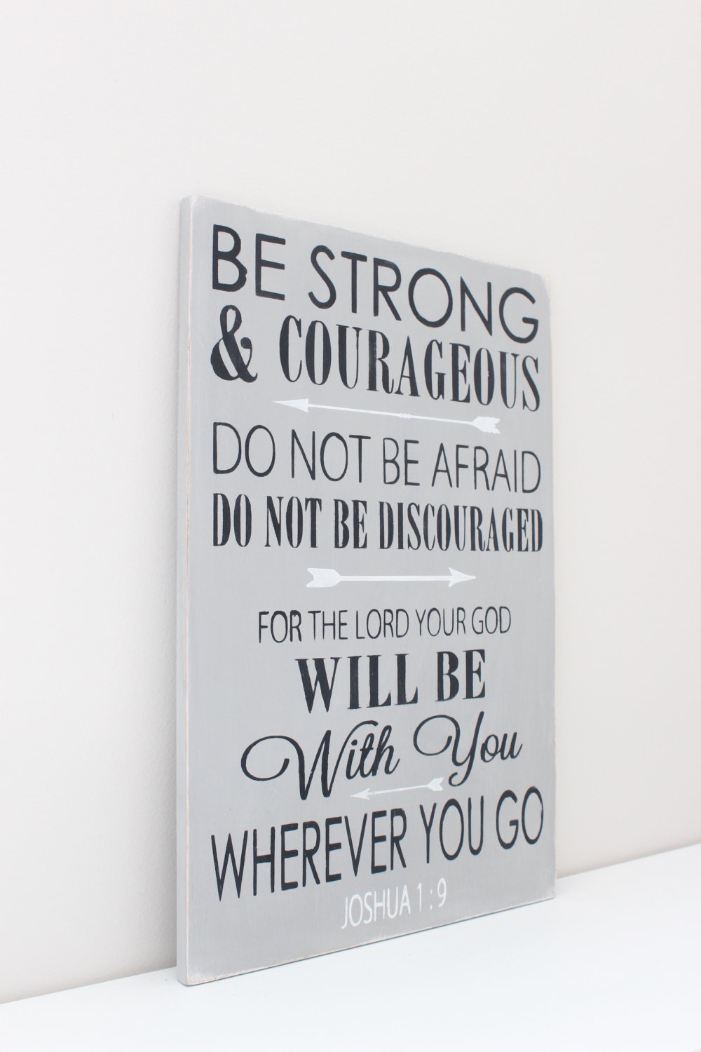 Bible Scripture Wood Sign, Be Strong and Courageous, Custom Sign ...