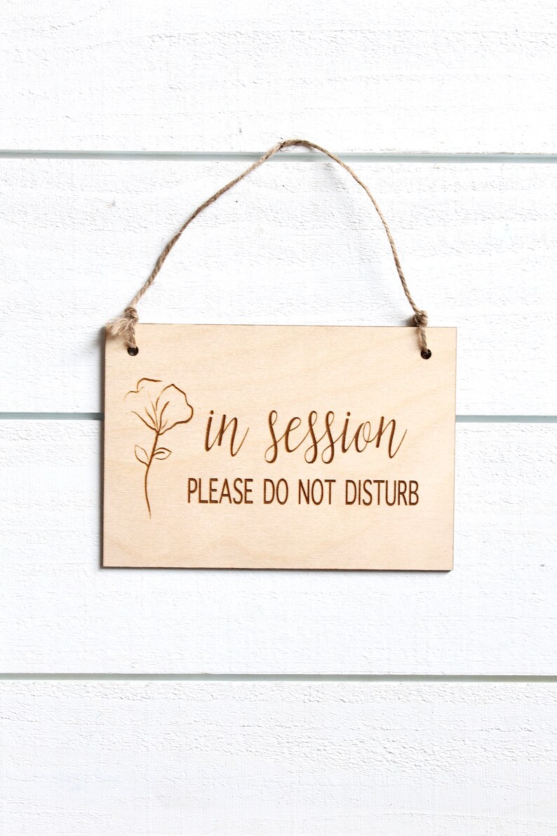 In Session Sign, Welcome Sign, Spa Sign, Laser Engraved Wood Door Sign ...