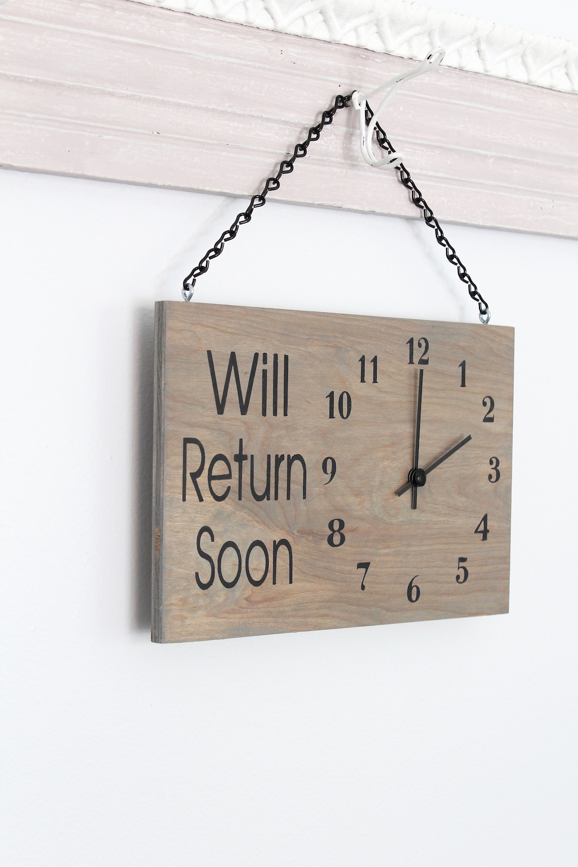 Business Sign Will Return Clock Sign Store Hour Sign Custom | Etsy