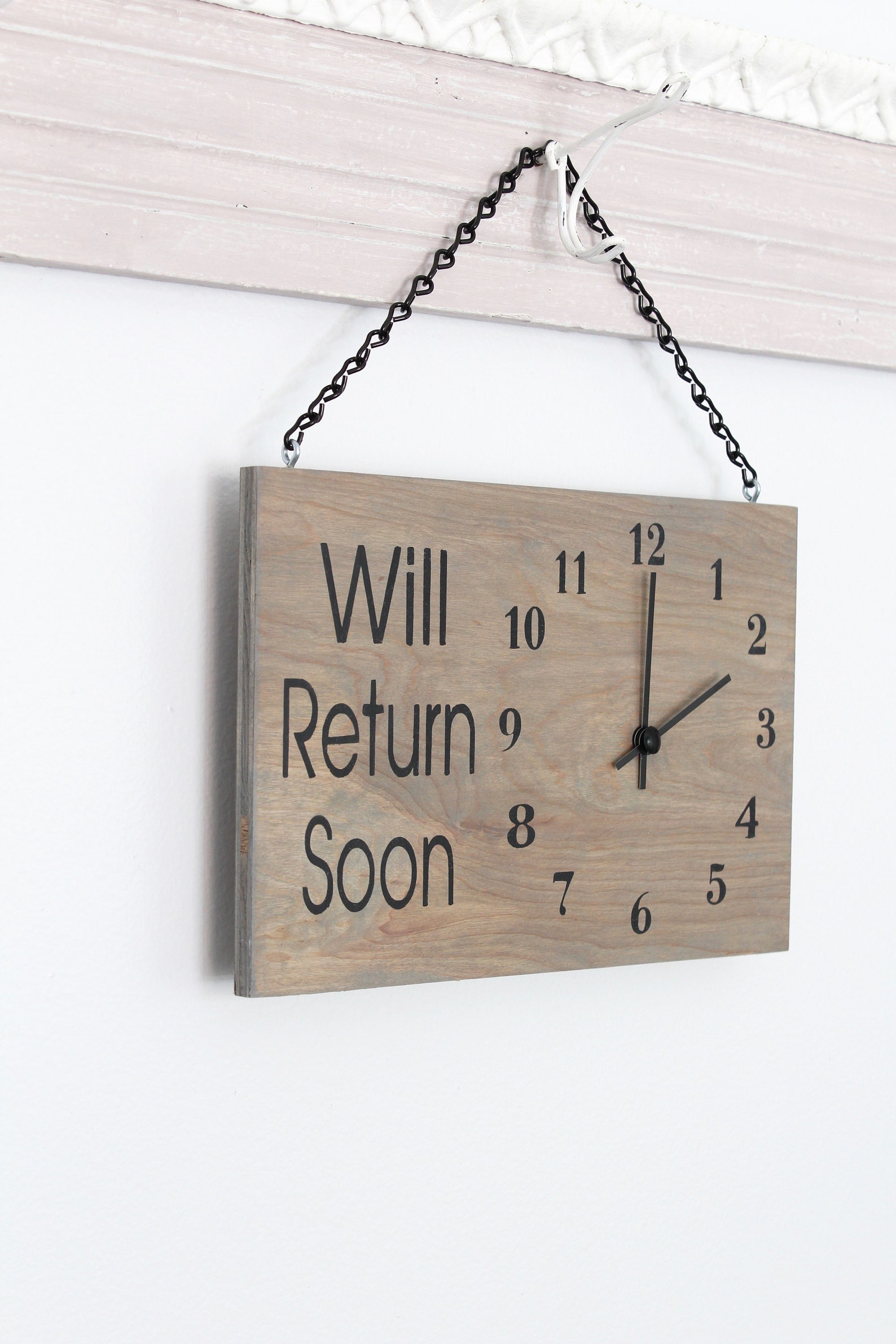 Business Sign Will Return Clock Sign Store Hour Sign Custom | Etsy