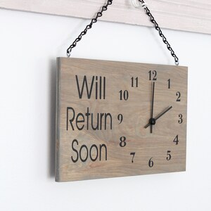 Business Sign, Will Return Clock Sign, Store Hour Sign, Custom Sign ...