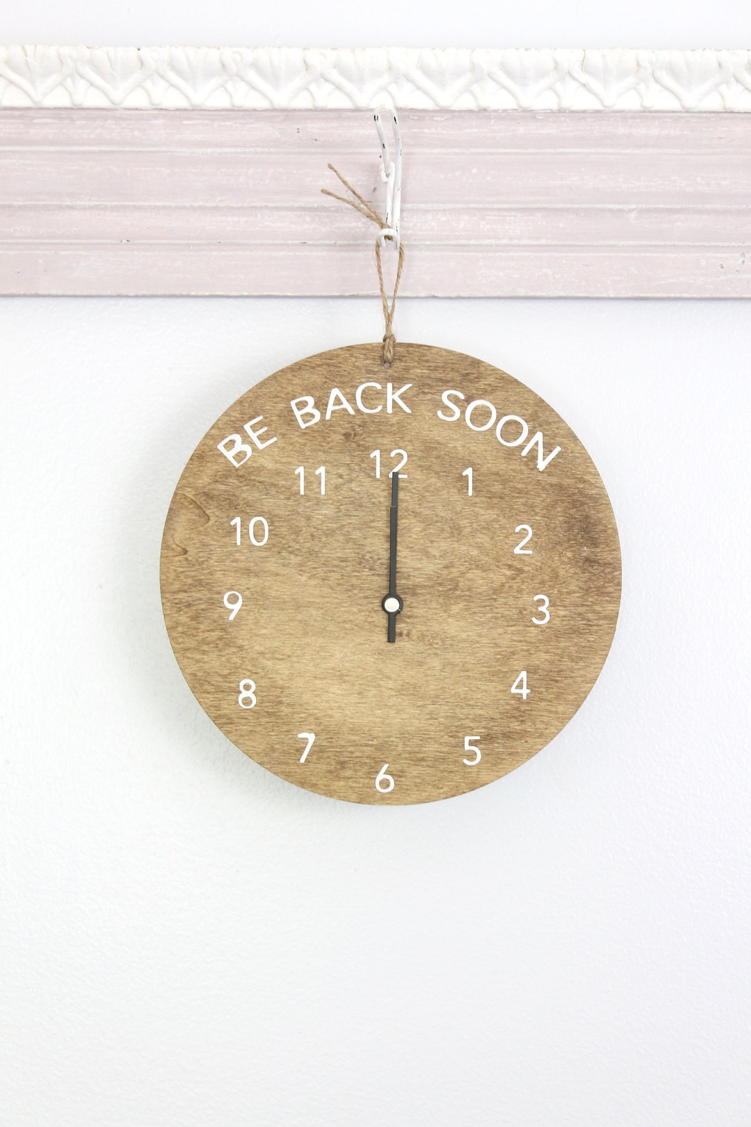 Modern Be Back Soon Clock Sign, Will Return Soon Sign, Round Store Hour ...